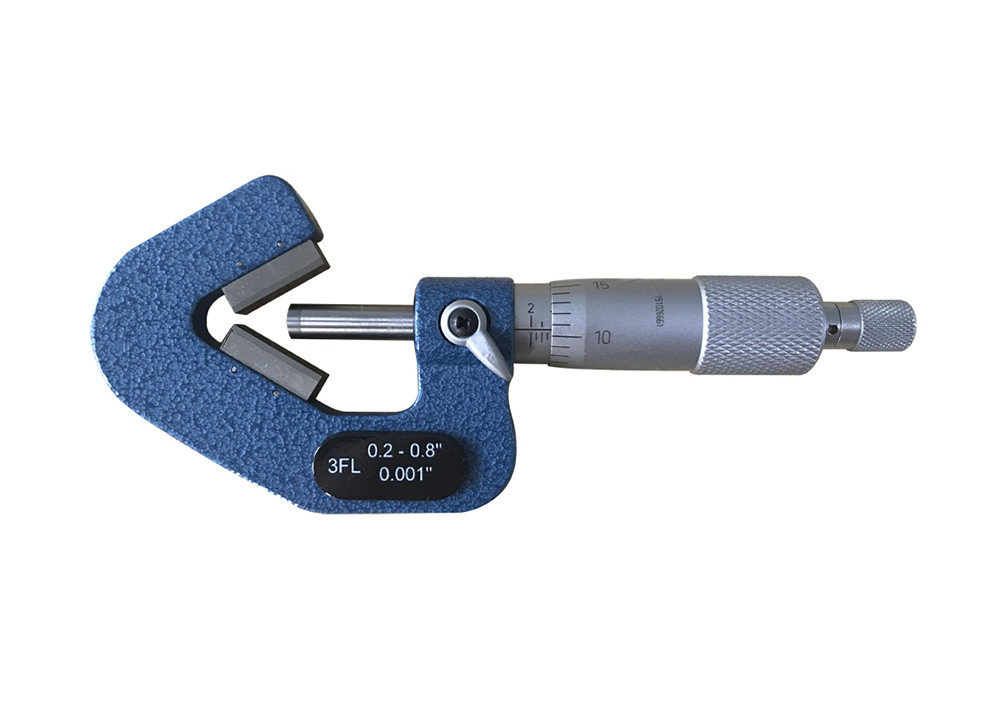 0.00008" Precision V-Anvil Micrometer with Carbide Measuring Face
