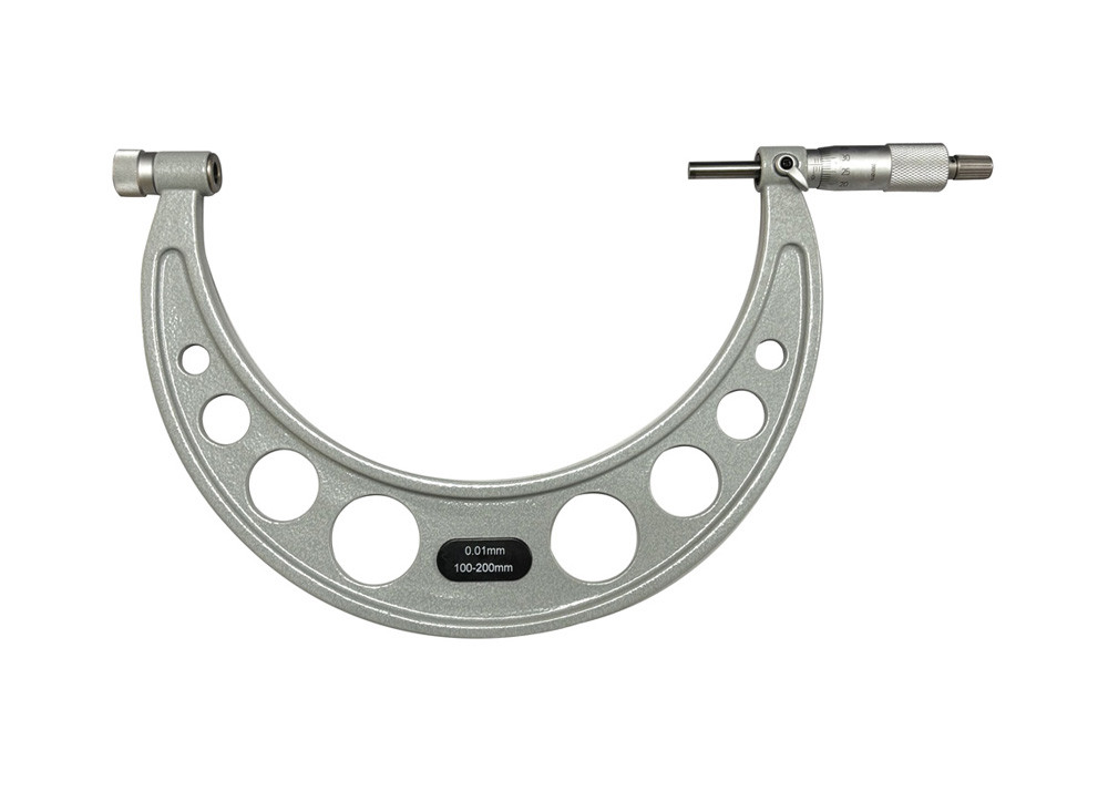 Wide Range 100-200mm Outside Micrometer With Interchangeable Anvils