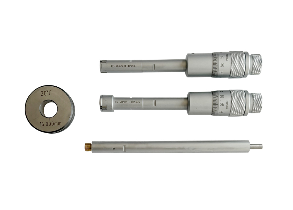 Industrial Three-Point Internal Micrometer Set with Carbide Tips